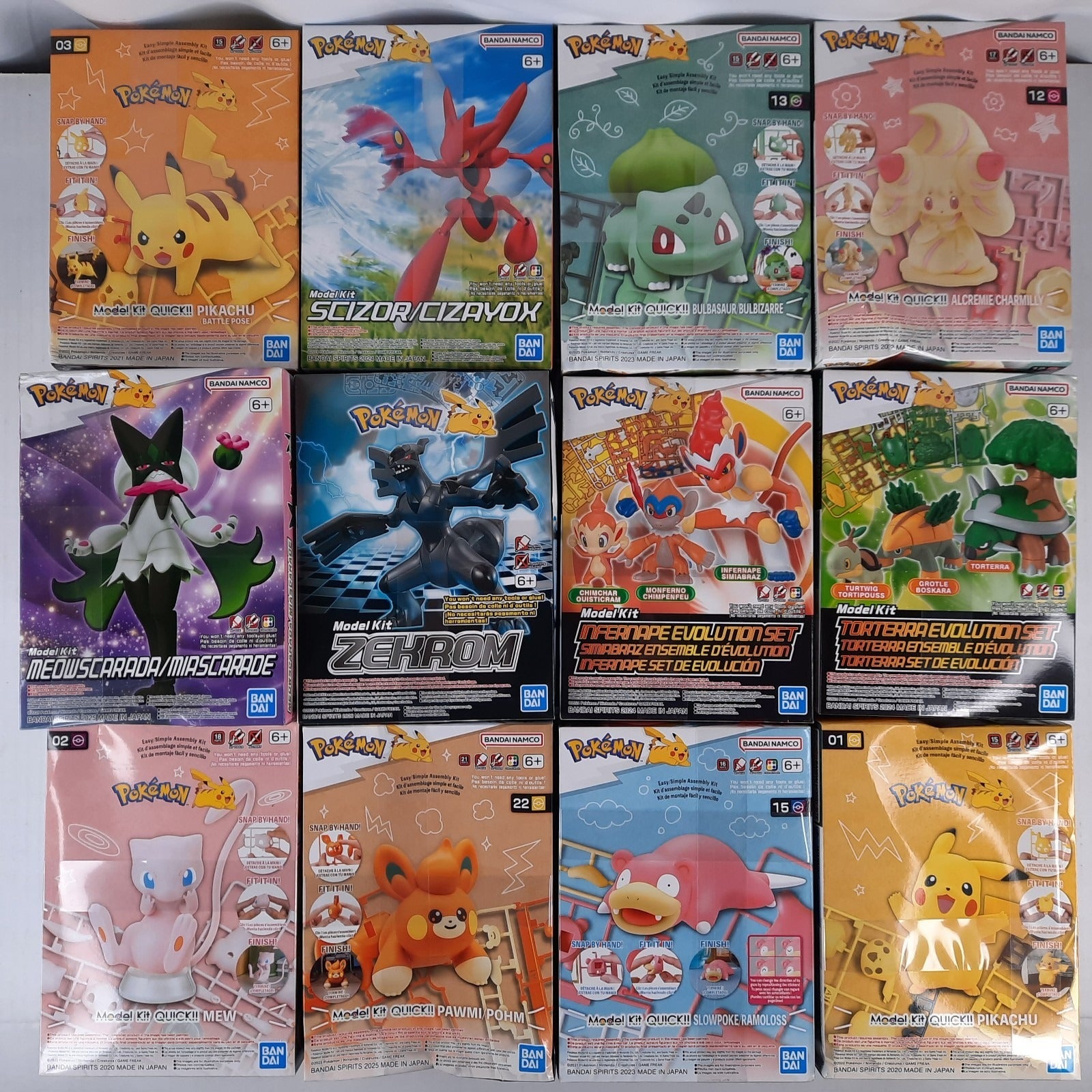 BANDAI Pokemon figure lot set 12 model kit Meowscarada Zekrom DISTRESS ...