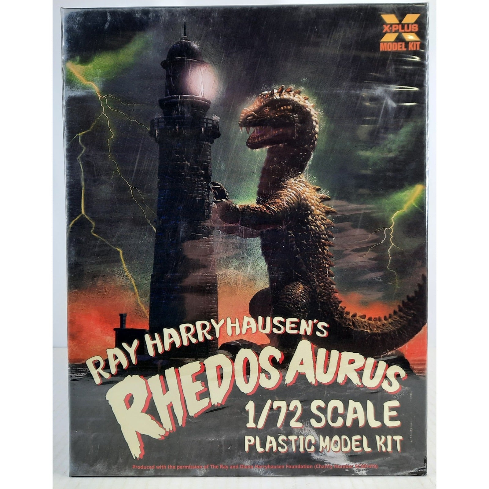 X-PLUS Rhedosaurus by Ray Harryhausen 1:72 model kit DISTRESSED BOX ...